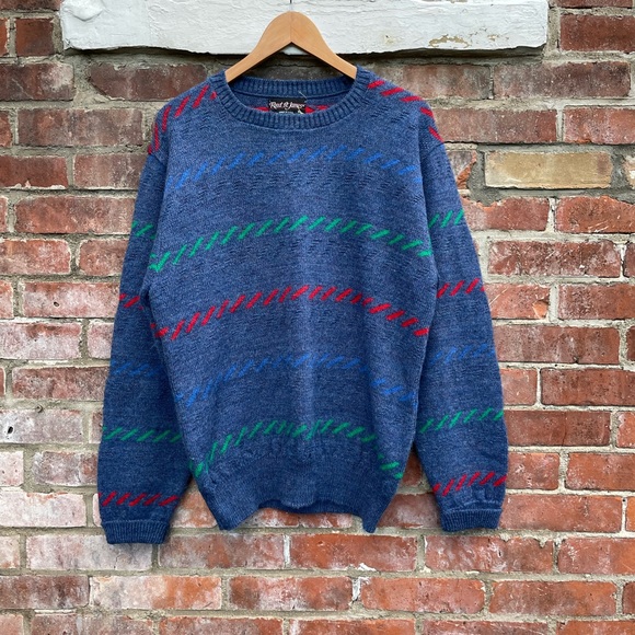 Vintage | Sweaters | Vintage 7s 80s Wool Colorful Patterned Sweater ...